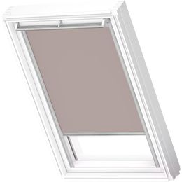 Velux Verdunklungsrollo "DKL 4580SWL, Farbe hell taupe", F04, stufenlos positionierbar, beige, Rollos, wei&szlig;e F&uuml;hrungsschienen & Griffleiste