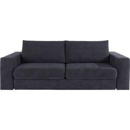 4-Sitzer, B:252cm H:96cm T:107cm, blau, LOOKS by Wolfgang Joop, Sofas, "Looksv", Verwandlungssofa: aus Sofa wird Sofa mit 2 Hockern