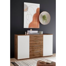 Kombikommode Schlafkontor, B:150cm H:90cm T:38cm, wei&szlig;, FSC-zertifizierter Holzwerkstoff, Schlafzimmer, Sideboards, "Capri", mit Softclose-Funktion