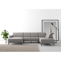 Sit & More Wohnlandschaft SIT & MORE, B:337cm H:84cm T:205cm, grau, Sofas, "Bailando U-Form", wahlweise mit Kopfteilverstellung und Vorziehsitz, motorisch