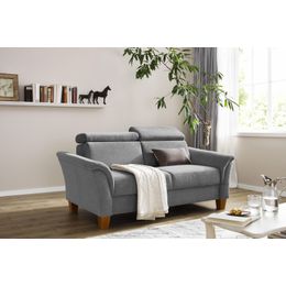 2,5-Sitzer Home Affaire, B:181cm H:84cm T:93cm, grau, 100% Polyester, Sofas, "Conville", inkl. Kopfteilverstellung