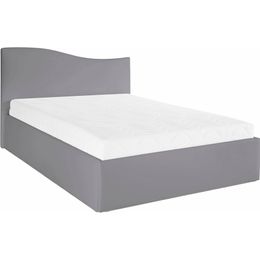 Polsterbett, B:132cm L:210cm, grau, Westfalia Schlafkomfort, Bezug Bett: Kunstleder;Bonnell-Federkernmatratze: 51% Polypropylen, 39% Polyester und