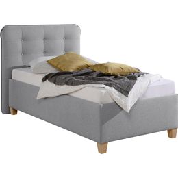 Polsterbett Maintal, B:108cm L:210cm, grau, Betten, inklusive Bettkasten