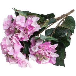 Kunstblume BOTANIC-HAUS, B:35cm H:60cm T:35cm &Oslash;:35cm, pink, Kunststoff, Kunstpflanzen, "Hortensienbusch mit 5-Blueten"