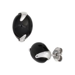 Jobo Damen Paar Ohrstecker, Silber 925 (Sterlingsilber), silber, Silber 925 (Sterlingsilber), Ohrringe, 925 Silber mit Onyx