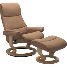 stressless "View" Set, Relaxsessel mit Hocker, mit Classic Base, Gr&ouml;&szlig;e M,Gestell Eiche