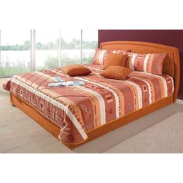 Polsterbett, B:182cm L:212cm, schwarz, Westfalia Schlafkomfort, Bezug Bett: Microfaser (100% Polyester);Bonnell-Federkernmatratze: Mischgewebe (51%