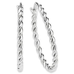 Bruno Banani Damen Paar Creolen "Schmuck Geschenk Silber 925 Ohrschmuck Ohrringe", 29mm, Silber 925 (Sterlingsilber), silber, Silber 925