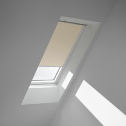 Velux Verdunklungsrollo "DKL MK04 1085SWL", MK04, stufenlos positionierbar, beige, Kinderzimmer, Rollos, wei&szlig;e F&uuml;hrungsschienen & Griffleiste