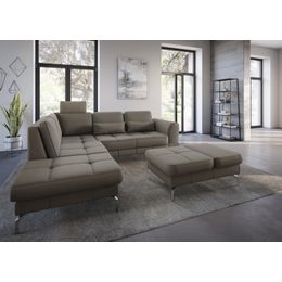 Sit & More Ecksofa SIT & MORE, B:258cm H:87cm T:226cm, braun, Wohnzimmer, Sofas, "Bendigo L-Form", inklusive Sitztiefenverstellung, Bodenfreiheit 15 cm, in 2