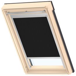 Velux Verdunklungsrollo "DBL C04 4249", C04, schwarz, Kinderzimmer, Rollos, alufarbene F&uuml;hrungsschienen & Griffleiste