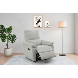 Relaxsessel Home Affaire, B:92cm T:91cm, grau, Wohnzimmer, Sessel, "ODILON, TV-Sessel mit Relax- und Liegefunktion, Struktur-Bezug", manuelle und