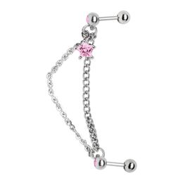 Adelia&acute;s ADELIA ́S Damen Dehnschnecke "Piercing Ohrpiercing", rosa, Chirurgiestahl, Piercings, zwei Punkt Piercing