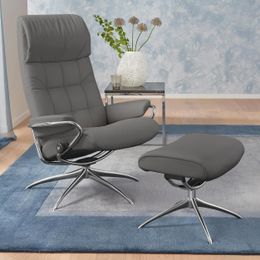 stressless "London" Set, Relaxsessel mit Hocker, mit Hocker, High Back, mit Star Base, Gestell Chrom