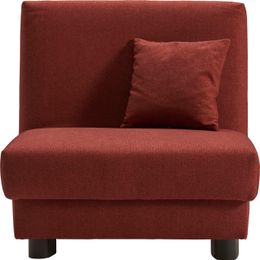 ell+ell Schlafsofa ELL + ELL, B:85cm H:90cm T:100cm, rot, Jugendzimmer, Sofas, "Enny", Liegefl&auml;che Breite 80 cm, Liegeh&ouml;he 45 cm, F&uuml;&szlig;e schwarz, R&uuml;ckenlehne