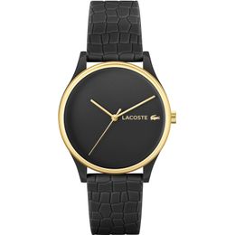 Lacoste Damen Quarzuhr "CROCODELLE", schwarz, Armbanduhren, Armbanduhr, Damenuhr, Mineralglas, analog, Silikonarmband