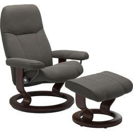 stressless "Consul" Set, Relaxsessel mit Hocker, mit Hocker, mit Classic Base, Gr&ouml;&szlig;e S, Gestell Braun