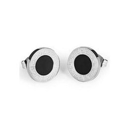Firetti Damen Paar Ohrstecker "Schmuck Geschenk Ohrschmuck Classic", 13,8mm, Edelstahl, schwarz, Edelstahl, Ohrringe, mit Zirkonia (synth.)