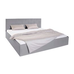 Polsterbett, grau, Westfalia Schlafkomfort, Bezug Bett: 100% Polyester;Bonnell-Federkernmatratze: 51% Polypropylen, 39% Polyester, 10%