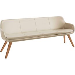 Essbank Musterring, B:220cm H:87cm T:66cm, beige, K&uuml;che, Sitzb&auml;nke, "Tavia", Stativgestell Wildeiche massiv ge&ouml;lt, Breite 180, 200 oder 220 cm