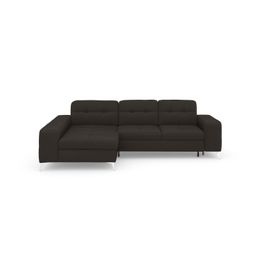 Sit & More Ecksofa SIT & MORE, B:286cm H:92cm T:176cm, braun, Wohnzimmer, Sofas, "Baviene L-Form", inklusive Sitztiefenverstellung und Federkern, wahlweise