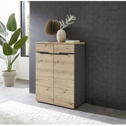 Kommode Innostyle, B:80cm H:107cm T:38cm, braun, FSC-zertifizierter Holzwerkstoff, MDF, Schlafzimmer, Sideboards, "Memphis", Breite 80 cm