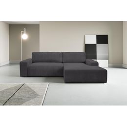 Ecksofa WERK2, B:267cm H:85cm T:165cm, grau, 90% Polyester, 10% Nylon, Wohnzimmer, Sofas, "Rotterdam-L, kuschelweicher Cord oder Breitcord, L-Form,
