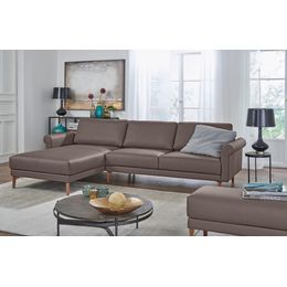 Ecksofa, B:262cm H:85cm T:178cm, beige, CREATION BY ROLF BENZ, NaturLEDER OSKAR (echtes Rindsleder), Wohnzimmer, Sofas, "CR.450, Designecksofa,