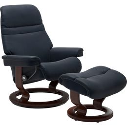 stressless "Sunrise" Set, Relaxsessel mit Hocker, mit Classic Base, Gr&ouml;&szlig;e M, Gestell Braun