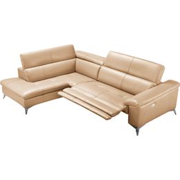 Ecksofa Egoitaliano, B:272cm H:96cm T:203cm, beige, Leder &raquo;BULL&laquo; (echtes Rindsleder). Geschliffenes, pigmentiertes und behandeltes Rindsleder mit