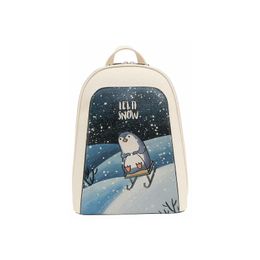 DOGO Damen Tagesrucksack "Tidy Bag Rucksack Let It Snow Damen Backpack", wei&szlig;, Lederimitat, Rucks&auml;cke
