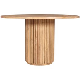 Esstisch Sit, B:120cm H:75cm T:120cm, beige, Tische, "Ribbed Side Table High", mit S&auml;ulenfu&szlig; im extravaganten Ribbed-Look