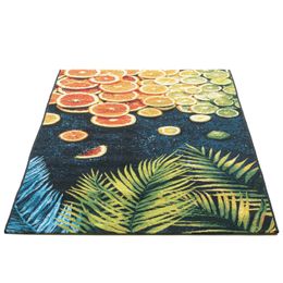 Teppich Sansibar, B:100cm H:5mm L:200cm, bunt, Polypropylen, Wohnzimmer, Teppiche, "Rantum Beach 004", Flachgewebe, modernes Sommer Design, In- und