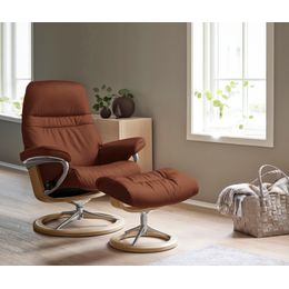 Fu&szlig;hocker stressless, B:57cm H:42cm T:40cm, braun, Leder BATICK: BATICK ist ein leicht korrigiertes, durchgef&auml;rbtes und genarbtes M&ouml;belleder, bei dem