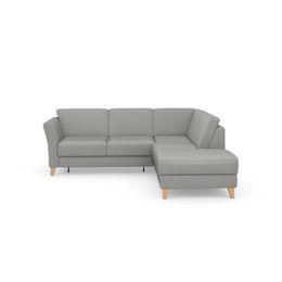 Sit & More Ecksofa SIT & MORE, B:248cm H:87cm T:213cm, silber, Wohnzimmer, Sofas, "Visby L-Form", Wahlweise mit Bettfunktion und Stauraum, frei im Raum stellbar