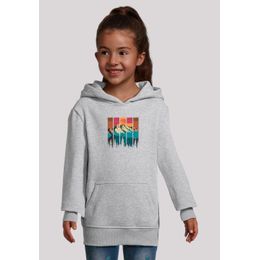 F4NT4STIC Kinder Kapuzenpullover "Berg Sonnenuntergang Retro", grau, Gr. 146, Obermaterial: 65% Baumwolle, 35% Polyester, Pullover, Premium Qualit&auml;t
