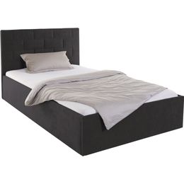 Polsterbett, schwarz, Westfalia Schlafkomfort, Bezug Bett: 100% Polyester;Bonnell-Federkernmatratze: 51% Polypropylen, 39% Polyester, 10%