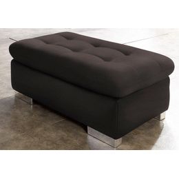 Sit & More Hocker SIT & MORE, B:100cm H:41cm T:65cm, schwarz, Luxus-Kunstleder im Korpus und Softstruktur aus 80% Polyester und 20% Polyamid in Sitz und