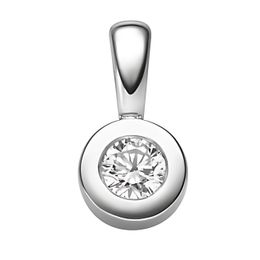 Adelia&acute;s ADELIA ́S Damen Kettenanh&auml;nger "Damen 585 Wei&szlig;gold Anh&auml;nger mit Diamant Brillant &Oslash; 6 mm", 0,2 VVS = sehr sehr kleine Einschl&uuml;sse, Diamanten Gold
