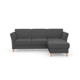 Sit & More Ecksofa SIT & MORE, B:248cm H:87cm T:162cm, grau, Wohnzimmer, Sofas, "Visby L-Form", Wahlweise mit Bettfunktion und Bettkasten, frei im Raum stellbar