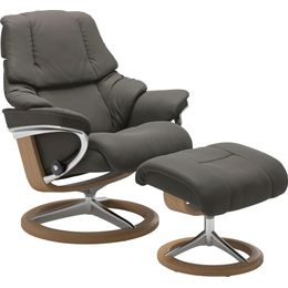 stressless "Reno" Set, Relaxsessel mit Hocker, mit Hocker, mit Signature Base, Gr&ouml;&szlig;e S, M & L, Gestell Eiche