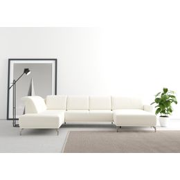 Sit & More Wohnlandschaft SIT & MORE, B:337cm H:84cm T:205cm, beige, Sofas, "Bailando U-Form", wahlweise mit Kopfteilverstellung und Vorziehsitz, motorisch