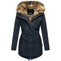 Navahoo Damen Winterjacke "Diamond", blau, Gr. S, Obermaterial: 100% Baumwolle; Innenseite: 100% Polyester; Fellimitat: 100% Polyacryl, Jacken,