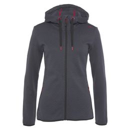 CMP Damen Strickfleecejacke, grau, Gr. 34, Fleece, Obermaterial: 100% Polyester, Jacken, W&auml;rmend & windabweisend & Atmungsaktiv