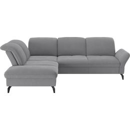 Sit & More Ecksofa SIT & MORE, B:288cm H:88cm T:242cm, grau, 100% Polyester, Wohnzimmer, Sofas, "Leandro L-Form", Wahlweise mit Bett-, Kopfteil - und
