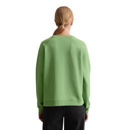 Marc O'Polo Damen Sweatshirt, gr&uuml;n, Gr. S, MARC O'POLO DENIM, angeraute Sweatware, Obermaterial: 100% Baumwolle, Sweatshirts, relaxed fit, aus Organic Cotton,