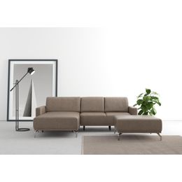 Sit & More Ecksofa SIT & MORE, B:251cm H:84cm T:163cm, grau, Wohnzimmer, Sofas, "Bailando L-Form", wahlweise mit Kopfteilverstellung und Vorziehsitz, motorisch