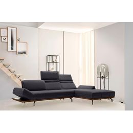 Ecksofa, B:313cm H:117cm T:212cm, schwarz, CREATION BY ROLF BENZ, Wohnzimmer, Sofas, "CR.420, Designecksofa, L-Form", in 2 Qualit&auml;ten, Holzrahmen in