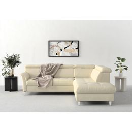 Sit & More Ecksofa SIT & MORE, B:252cm T:216cm, beige, 98% Polyester, 2% Polyamid, Wohnzimmer, Sofas, "Marano L-Form", inklusive Kopfteilverstellung, wahlweise