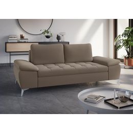 Sit & More 2,5-Sitzer SIT & MORE, B:211cm T:90cm, braun, Sofas, "Latigo", mit hochwertigen Metallf&uuml;&szlig;en